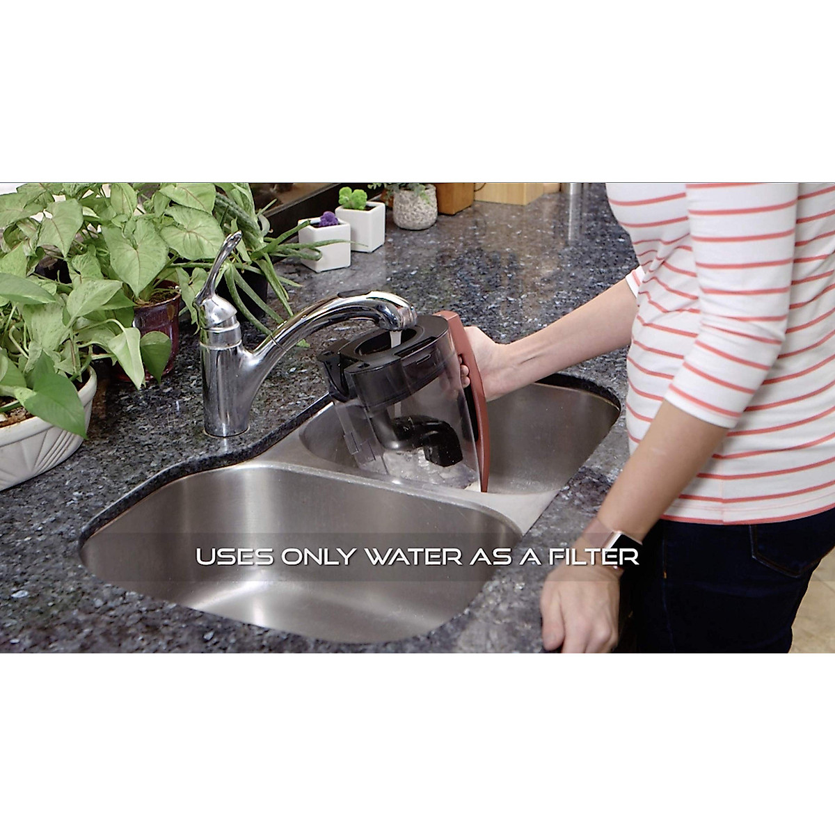 Quantum X Upright Water Vacuum Cleaner - No Filters, Telescopic Body, Pet Vacuum Cleaner and Picks Up Wet Spills, Unique Technology (Rose Gold) (Renewed)