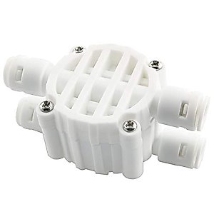 DGZZI 1/4 Inch Push-Fit 4-Way Automatic Shut-Off Valve with Quick-Connect Fittings for RO Reverse Osmosis