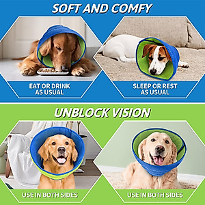 BECDJIASN Soft Dog Cone for Dogs After Surgery, Breathable Dog Cones for Large Medium Small Dogs and Cats Anti-Lick Protective Wound,Adjustable Dog Recovery Cone Collar, Elizabethan Collar for Pet (M)