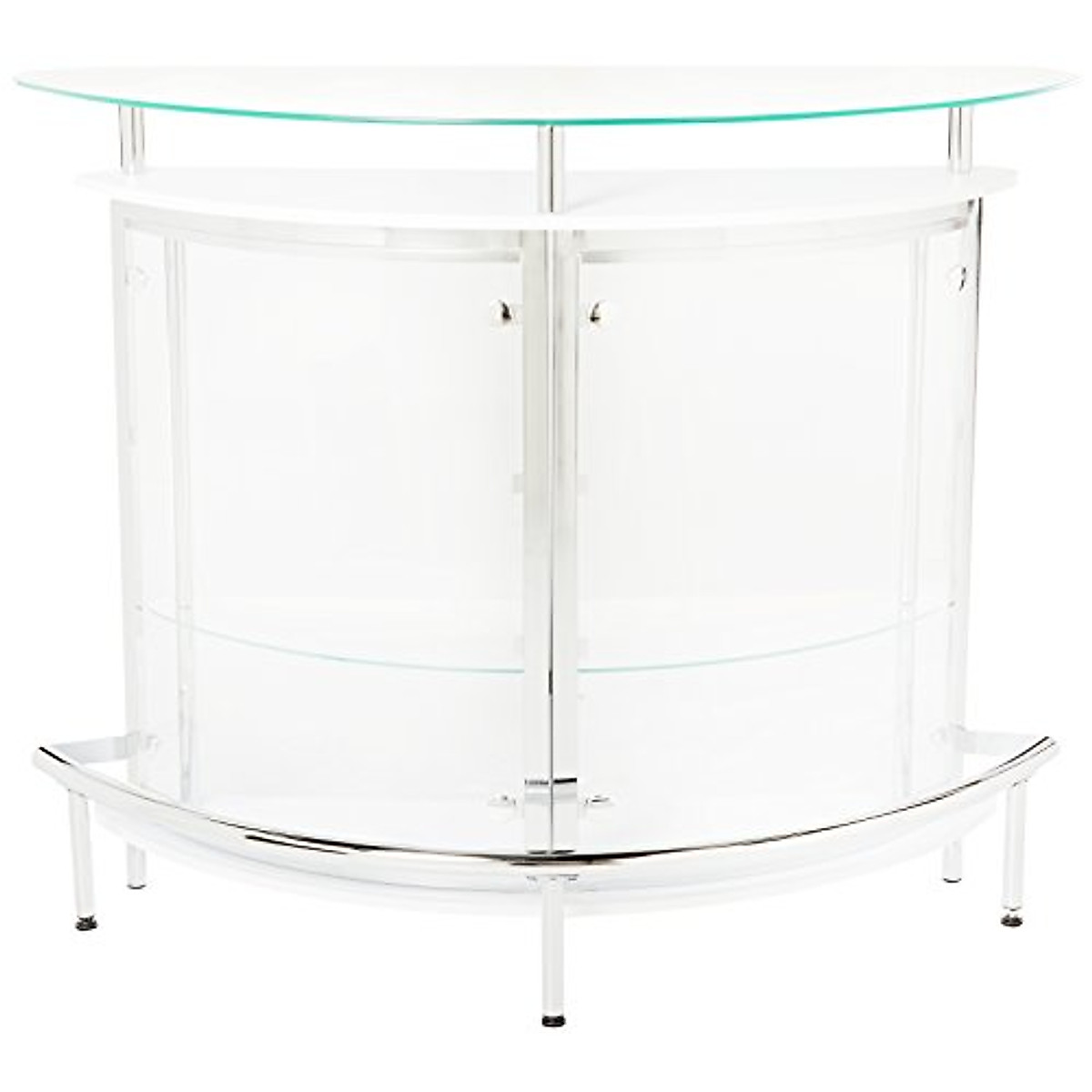 Coaster Furniture Bar Unit 20 inch W x 50.75 inch L x 41 inch H Chrome and Clear 101066