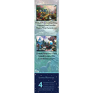 Ceaco - 4 in 1 Multipack - Thomas Kinkade - Disney Dreams Collection - Sleeping Beauty, Mickey & Minnie Mouse, Snow White & Seven Dwarfs, and Cinderella - (4) 500 Pieces Jigsaw Puzzles