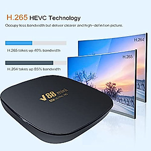 sanction 1 Set TV Box Mini Smart TV Box V88 TV Box Android 12 Allwinner H3 Quad Core 2.4G WiFi 8K Set Top Box 8GB+128GB Media Player US Plug
