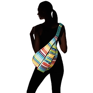 KAVU Original Rope Sling Bag Polyester Crossbody Backpack - Summer Stripe