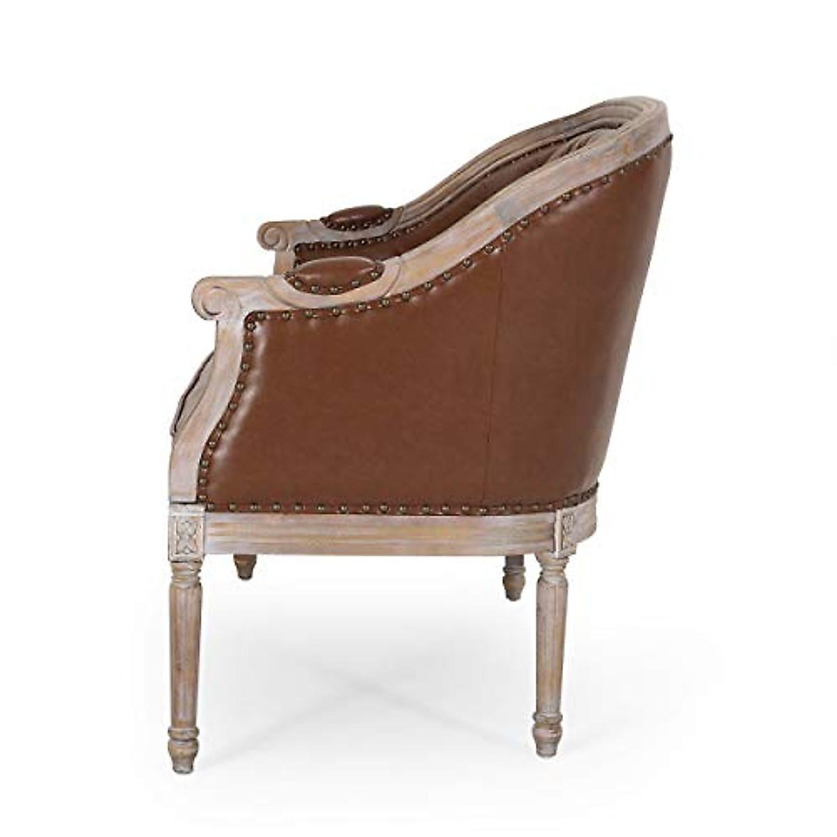 Christopher Knight Home Faye Tufted Upholstered Loveseat - Cognac Brown/Antique