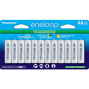 Eneloop Panasonic AA and AAA 2100 Cycle Ni-MH Pre-Charged Rechargeable Batteries 16-Battery Pack