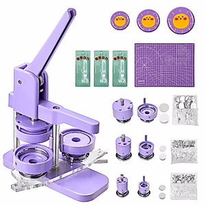 Alldeer 1+1.25+2.25 Inch Button Maker Machine Multiple Sizes - Pin Making Kit for Kids, DIY Button Maker Pin Button Machine with 300 Sets of Button Parts(Metal Cover, Plastic Pin Backs, Plastic Film)