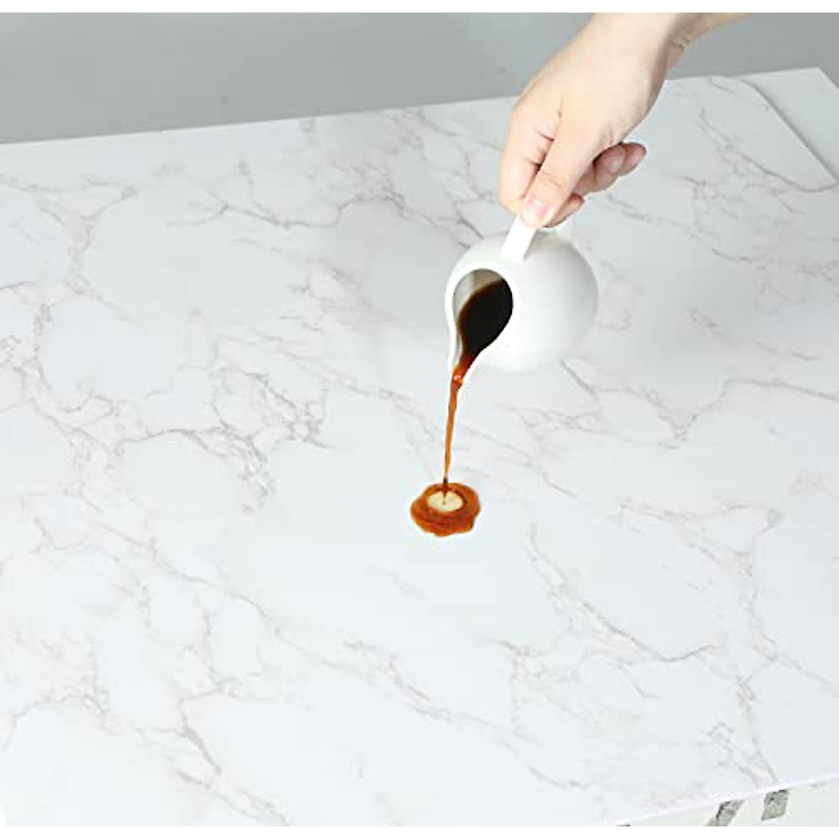 2 PCS Boards Photo Backdrop 2 Marbles Texture for Flat Lay, Food Photography Background 24x24 Inch, BEIYANG (Marble+Marble) …