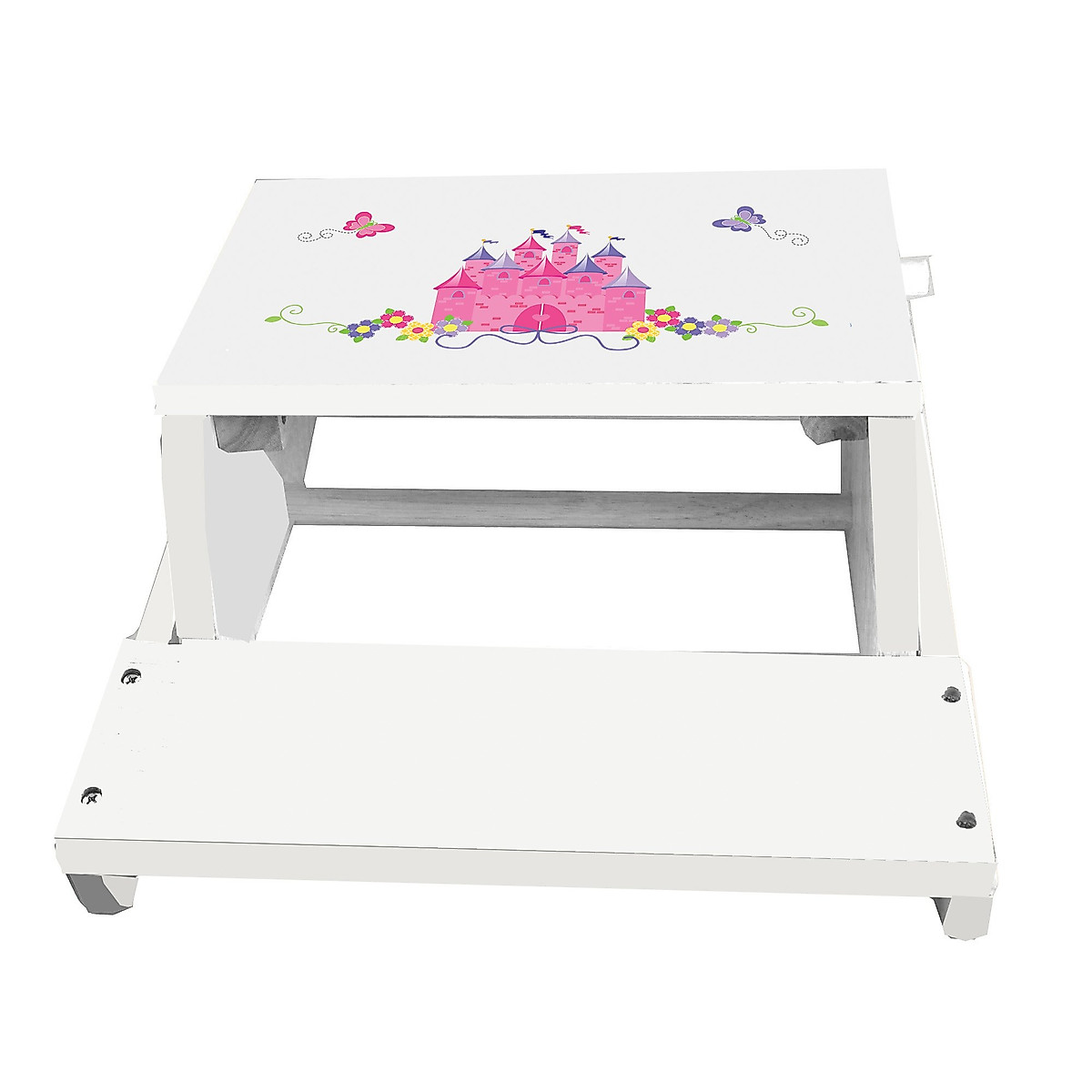My Bambino Personalized Princess Castle Step Stool Bench Seat for Girl's