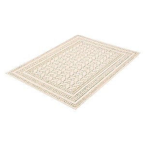 eCarpetGallery Vintage Turkish Area Rug for Living Room Bedroom Taupe Carpet, High Low Pile Textured Rug, 368018, 8'x10'