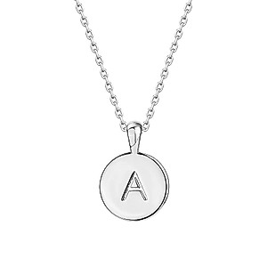 PAVOI 14K White Gold Plated Letter Necklace for Women | Gold Initial Necklace | Letter A