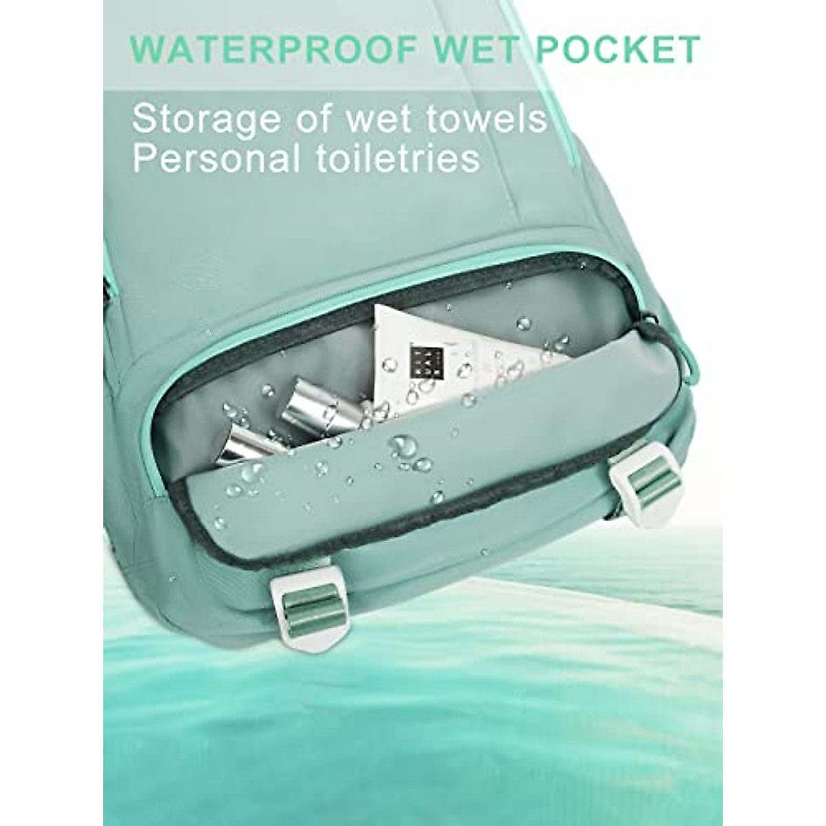 Travel Laptop Backpack for Women 15.6 inch, MATEIN TSA Approved Backpacks Personal Item Bag with Wet Pocket for Airline, Underseat Airplane Carry on Back Pack, Mint Green Work Rucksack College Daypack