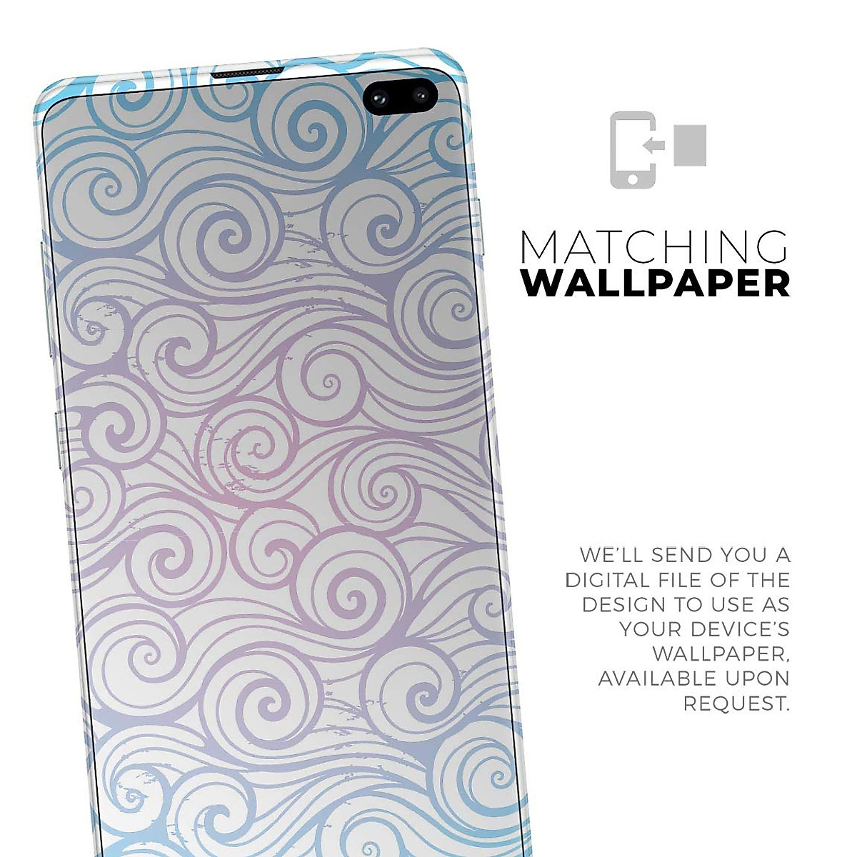 DesignSkinz Vivid Blue Gradiant Swirl Protective Vinyl Decal Wrap Skin Cover Compatible with The Samsung Galaxy S20 (Screen Trim & Back Glass Skin)