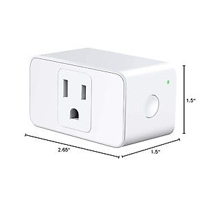 meross Wi-Fi Smart Plug Mini, 15 Amp & Reliable Wi-Fi Connection, Alexa and Google Voice Control, App Remote Control, Timer, Occupies Only One Socket, No Hub Needed
