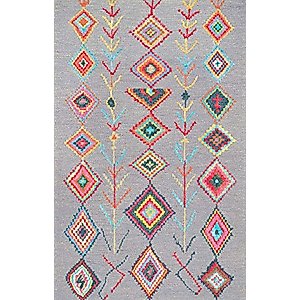 nuLOOM Belini Hand Tufted Wool Area Rug, 9' 6" x 13' 6", Grey