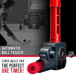 Franklin Sports NHL Kids Knee Hockey Goal Set - Mini Hockey Goal + Stick Set - Automatic Hockey Ball Passer, Goal & Target Set - Youth Toy Hockey Set