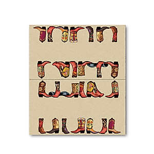 Stonehouse Collection | Western Theme Place Card | Ranch Themed Name Card | Cowbow Boots Table Tent Name Card for Birthday Party | Wedding, Dinner, Name Card | 25 Count (Cowboy Boots)