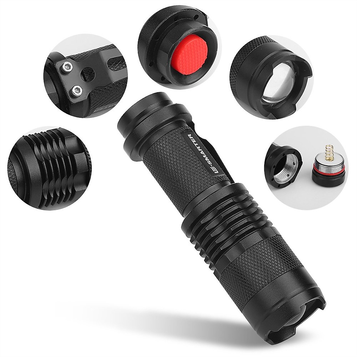 Fdit Torch Flashlight Ultra Bright LED Tactical Flashlight Perfect for Camping Biking Home Emergency 395/365 nm (Batteries Not Included)(365nm)