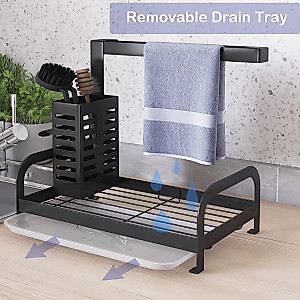 Gogola Sink Caddy, Sponge Holder Sink Tidy Kitchen Caddy Kitchen Organiser Brush Holder Cleaning Organiser Cloth Holder Kitchen Utensils Holder Countertop