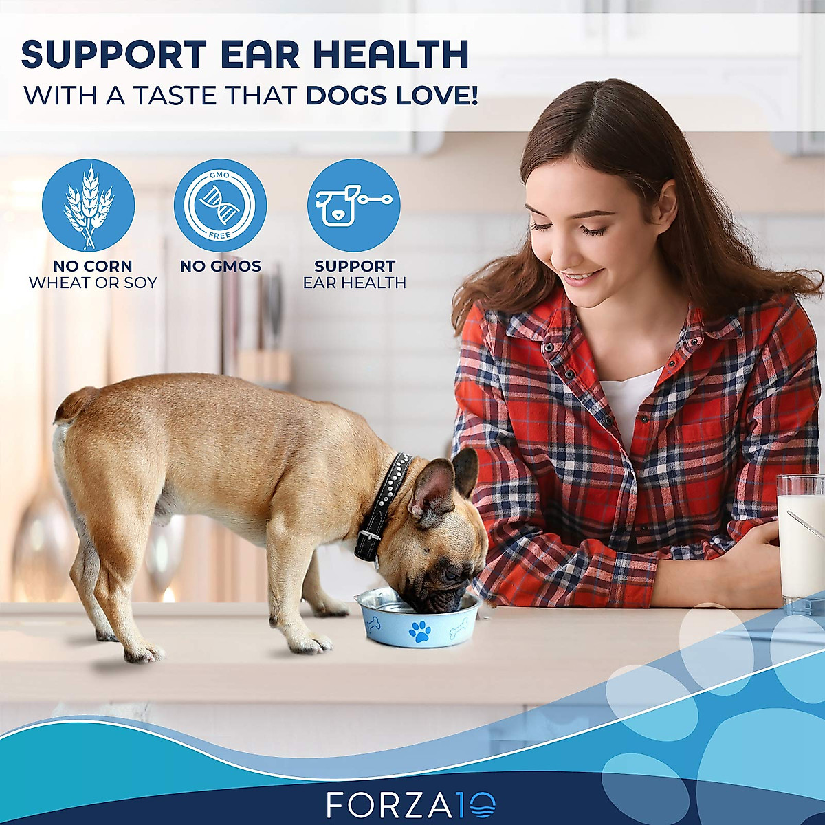 Forza10 Sensitive Dog Ear Infection Treatment Grain Free Dog Food, Fish Flavor 25 Pound Bag Dog Food, Helps Dog Ear Yeast Infection, Head Shaking and Smelly and Itchy Ears