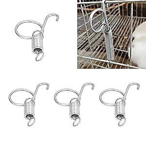 CHICIRIS Spring Cage Door Hook, 20PCS Cage Door Spring Hook Metal Finger Spring Latch Hook for Fixing Rabbit Pet Cage Door Farming Equipment(S)