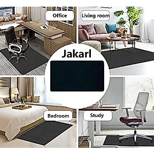 Jakarl Office Rolling Chair Mat for Hardwood Tile Floor, Computer Gaming Under Desk Low-Pile Rug, Large Anti-Slip Floor Protector Mat for Home Work (Black, 36" X 55")