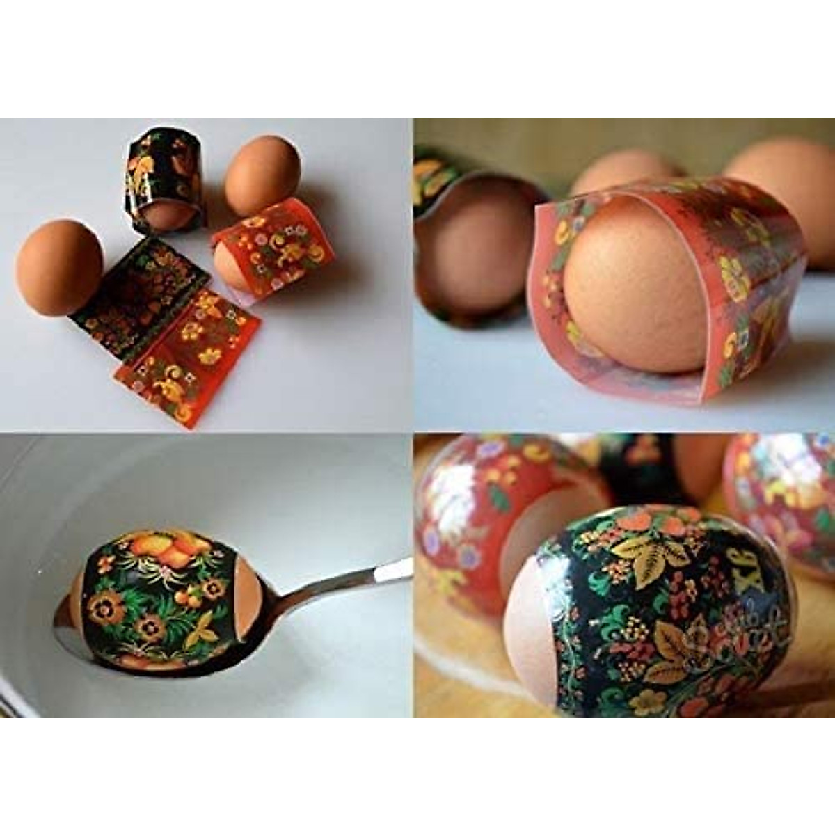 FRASTO Lot of 3 Egg Wrap - Easter Egg Sleeves - Russian Easter Egg Wraps - Ukrainian Easter Eggs - Pysanky Egg Decorations - Orthodox Easter Egg Arounds- Easter Egg Shrink Wrappers