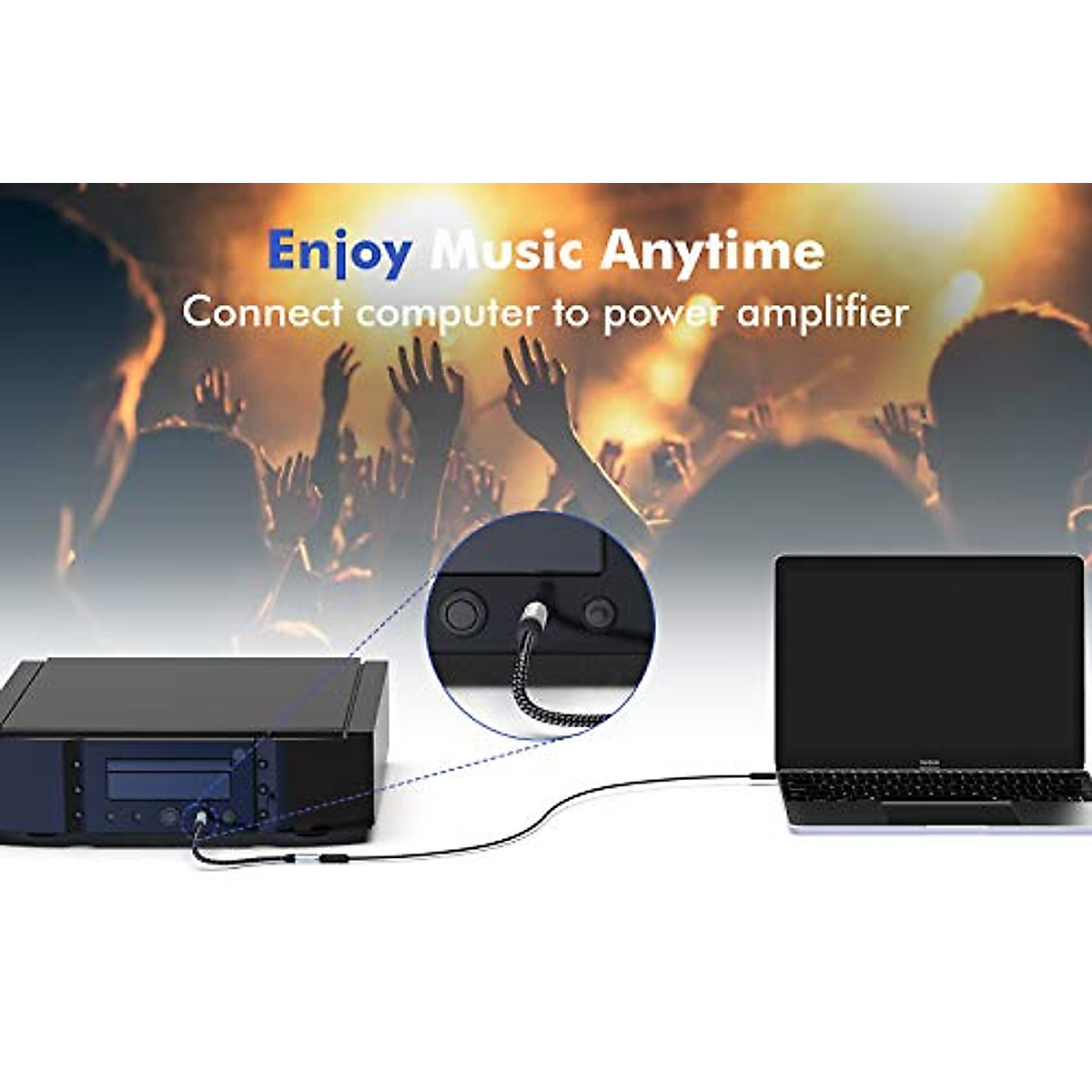 ENVEL 6.35mm 1/4 to 3.5mm Headphone Adapter,TRS 1/4 Male to 3.5mm 1/8 Female Stereo Audio Adapter Gold Plated (Grey)