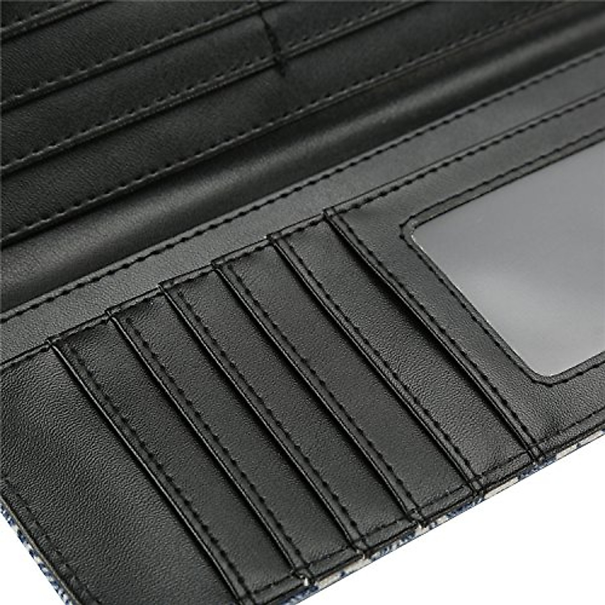 LATH.PIN Bohemian Purse Wallet Canvas Elephant Pattern Handbag with Coin Pocket and Strap (White, Large)