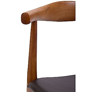 Modway Tracy Mid-Century Modern Wood and Faux Leather Upholstered Dining Chair in Black