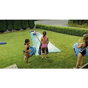 TEAM MAGNUS 31ft Slip and Slide Water Slide with Inflatable Crash Pad, Adjustable Sprinkler for Kids – Slip and Slide for Adults & Kids, Perfect for Backyard Fun