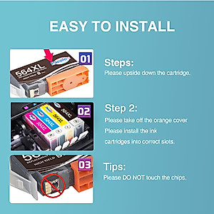 Paeolos Compatible 564XL Ink Cartridge Replacement for HP 564 XL Use with HP DeskJet 3520 3522 Officejet 4620 Photosmart 5520 6510 6520 7520 7525, 9 Packs (3 Cyan, 3 Magenta, 3 Yellow)