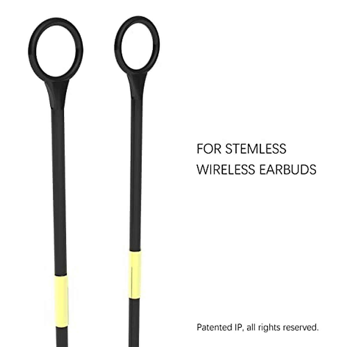 cobcobb Looper Wireless Earbuds Anti-Lost Strap Magnetic Cord for Stemless Wireless Headphone TOZO Bose JBL Beats Skullcandy Samsung(Black 2Pack)