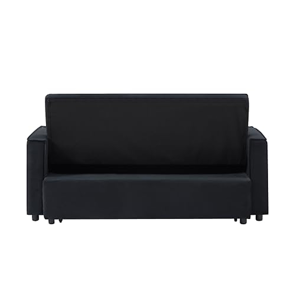 3-in-1 Large Futon Loveseat with Pull Out Sleeper Couch Bed and USB Port,Velvet Tufted Upholstered Love Seat Reclining Backrest Convertible Full Size Sofabed W/2 Cupholders & Pillows for Living Room