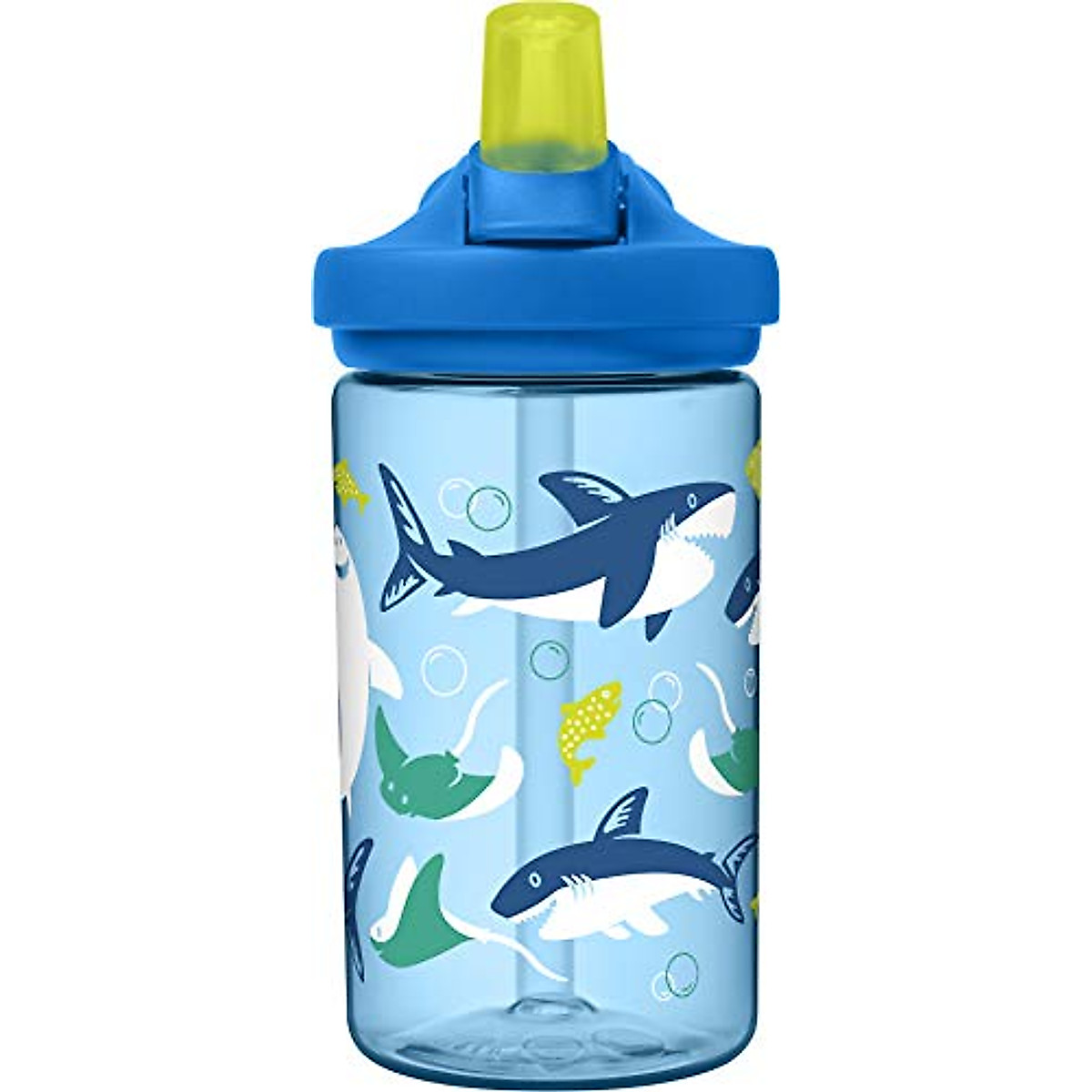 CamelBak eddy+ 14 oz Kids Water Bottle with Tritan Renew – Straw Top, Leak-Proof When Closed, Sharks and Rays