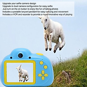Upgrade Kids Camera, 1080P 2.4 Inch Cartoon Camera for Boys Girls, Mini Portable Camera with 32GB SD Card, Gifts for Christmas Birthday(Blue)