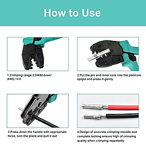 Solar PV Cable Crimping Tool for Solar Connectors, AWG14/12/10/8, 2.5/4/6/10mm2, Solar Crimper (red)