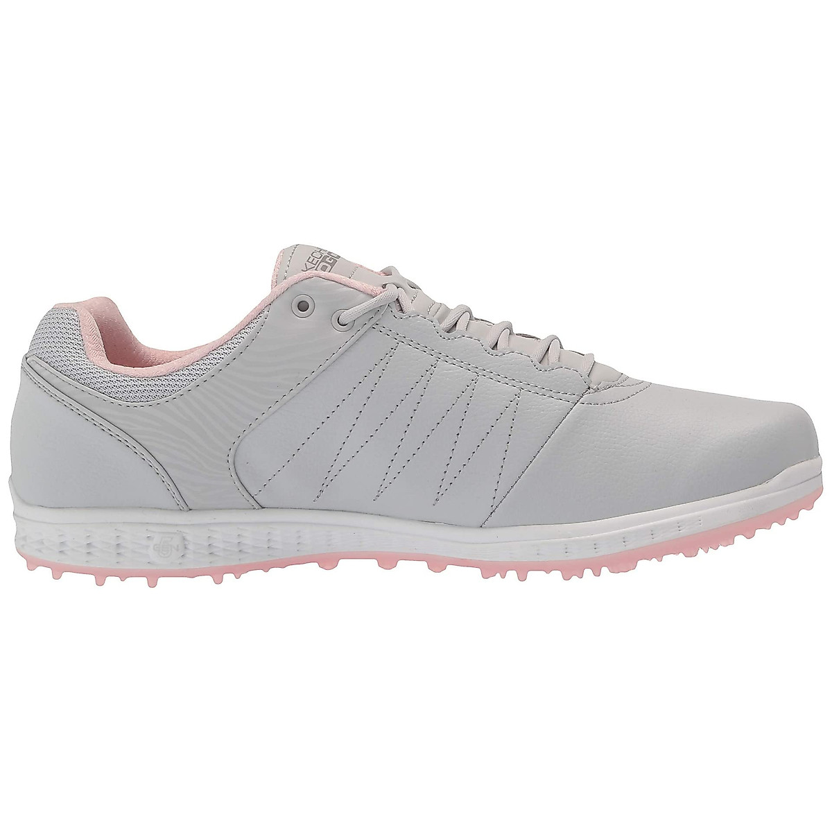 Skechers Women's Go Pivot Spikeless Golf Shoe, Light Gray/Pink, 7 Wide