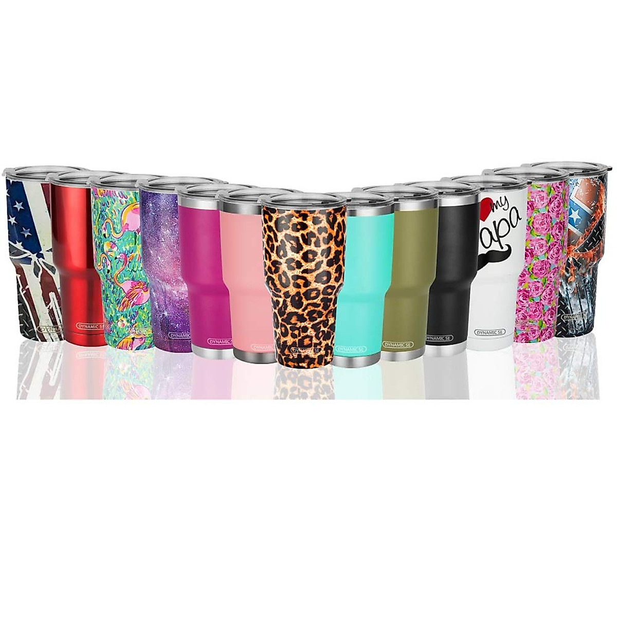 DYNAMIC SE 30oz Tumbler Double Wall Stainless Steel Vacuum Insulated Travel Mug with Splash-Proof Lid Metal Straw and Brush (Orange)