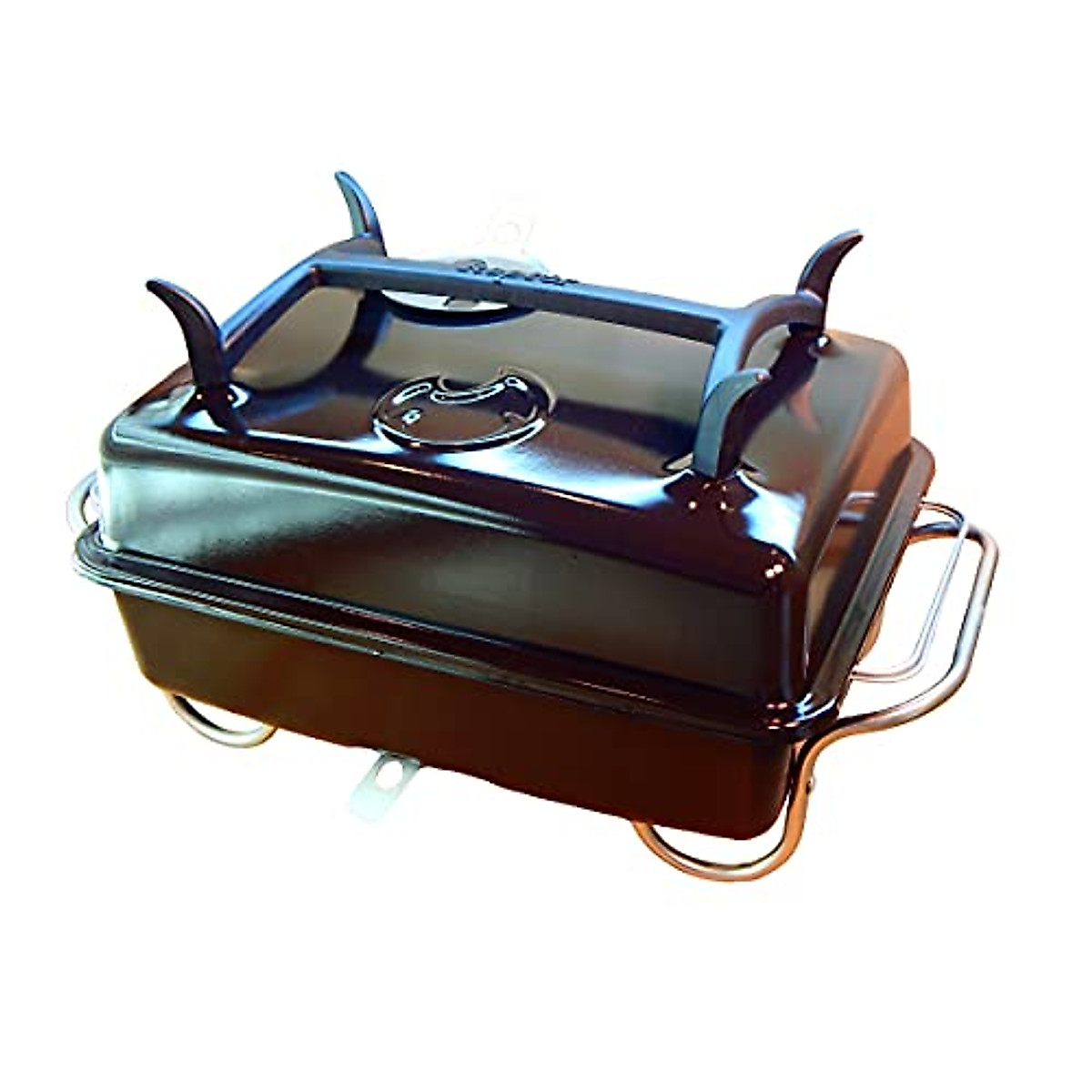 Raptor Grilling - Optimized Portable Charcoal Grill Smoker, Barbecue for Camping, Tailgating & Travel; Go Anywhere Tabletop Outdoor BBQ Cooker & Chargrill, Charbroil, Smoke or Hibachi (Black Rush)