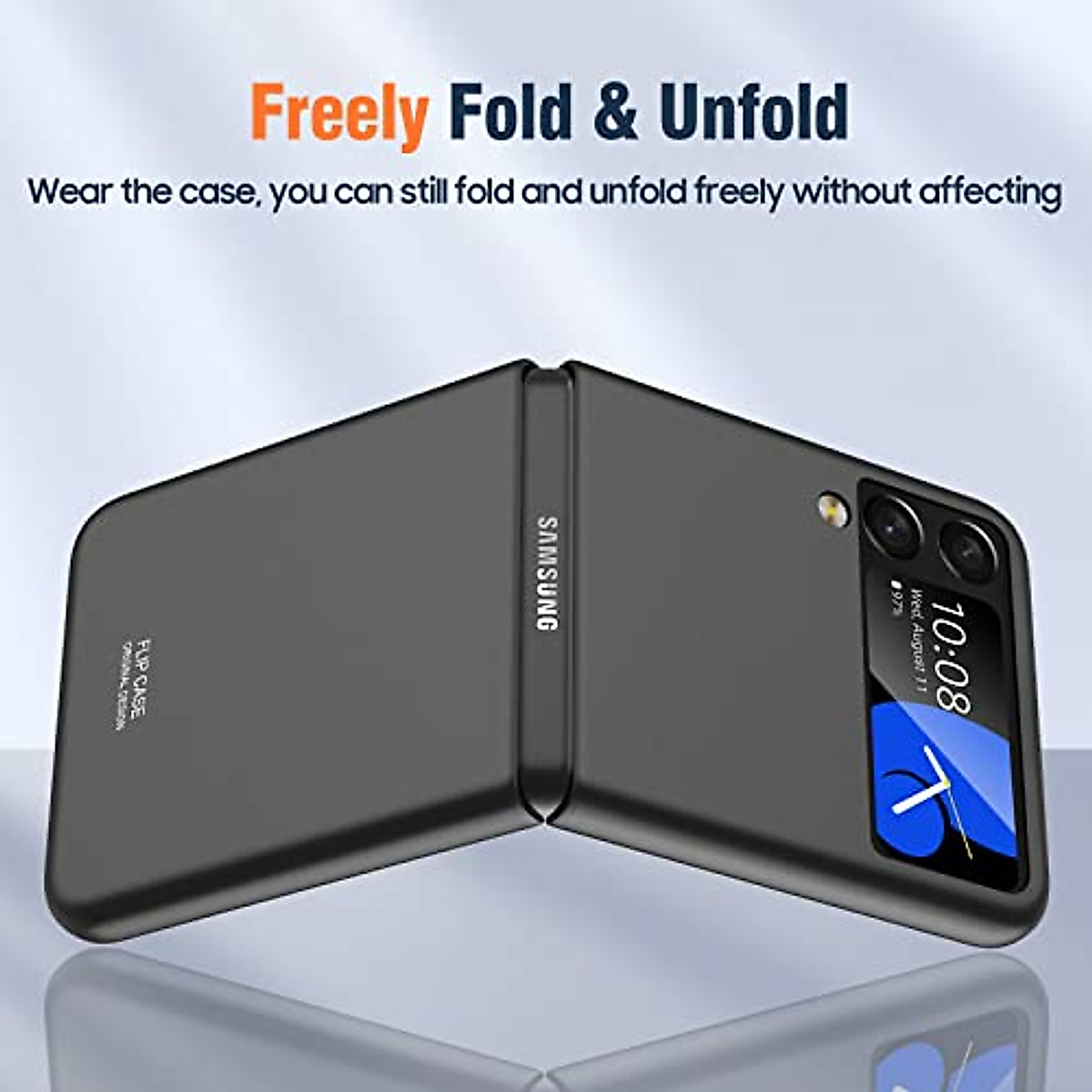 Vizvera Case for Samsung Galaxy Z Flip 4, Protective Shockproof Anti-Scratch Phone Case for Galaxy Z Flip 4 (2022) Black