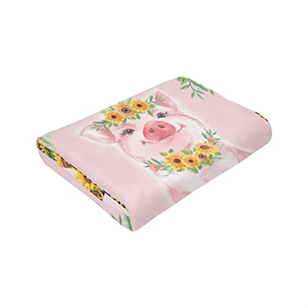 Cute Pig Throw Blanket,Flannel Fleece Sunflower Blankets for Girls Boys Women Men,Super Soft Cozy Warm Luxury Lightweight Blanket for Bed Sofa Couch Gift 60x50 Inches (I Am Just Girl Who Loves Pig)