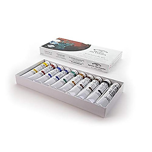 Winsor & Newton Artists' Oil Colour Paint Introductory Set, Ten 21ml Tubes, Crimson,Yellow,Green, 0.7 Fl Oz (Pack of 10)
