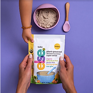 Else Nutrition Super Cereal For Babies 6 mo+, Made With Real Whole Plants for a Nutritionally Balanced meal, with gluten free carbs and plant protein (Vanilla, Single)
