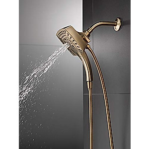 Delta Faucet 5-Setting In2ition 2-in-1 Dual Hand Held Shower Head with Hose, Gold Shower Head Handheld Combo, Magnetic Docking Handheld Shower Head, 2.5 GPM, Champagne Bronze 58474-CZ25