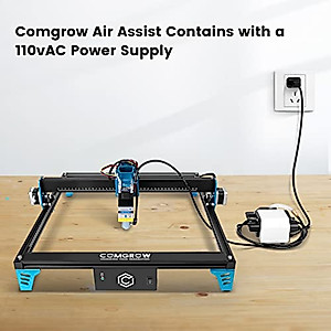 Comgrow Air Assist for Laser Cutter and Engraver,Air Assist Pump Kit with Adjustable 30L/Min,for CNC Cutting and Laser Engraving,Remove Smoke and Dust,Protect Laser Lens, Reduce Surface Temperature