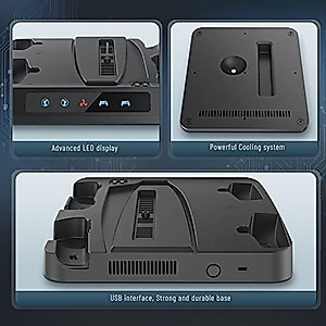 Upgraded PSVR2 Controller Charging Dock,PS5 Controller Charger, Cooling Station with 3-Level Speeds Silent Fan,VR and PS5 Stand Horizontal Display Your PSVR2 and PS5 Accessories
