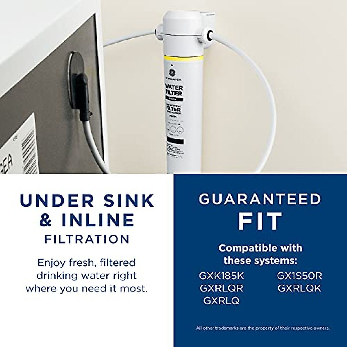 GE FQK1K Under Sink Water Filter | Replacement for Water Filtration System | Easy Install | Reduces Sediment, Rust & Other Impurities from Water | Replace Every 6 Months for Best Results | 1 Filter