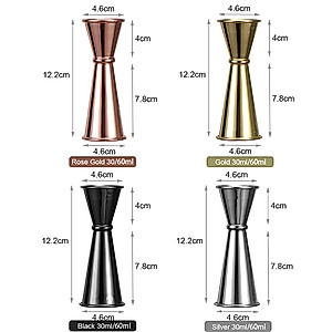 1 Pack Double Cocktail Jigger,Angzhili Stainless Steel Bar Jiggers with Measures, 2 oz/1 oz Jigger for Bartending,Bar Tools Used for Bar,Home Party,Bar Measuring Jigger (Rose gold)