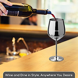 jarvox Stainless Steel Wine Glass - Set of 1 - Sliver, Gold, Rose Gold, Black - 500ml (Black)