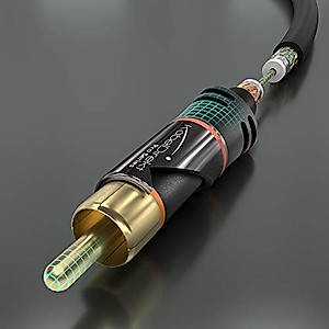 CableDirect – 3ft RCA/Phono Cable, 2 × 2 Plugs, Stereo Audio Cable, Practically Break-Proof & Flawless Sound Quality (coaxial Cable, subwoofer/amp/HiFi & Home Cinema/Blu-ray, Analog & Digital)